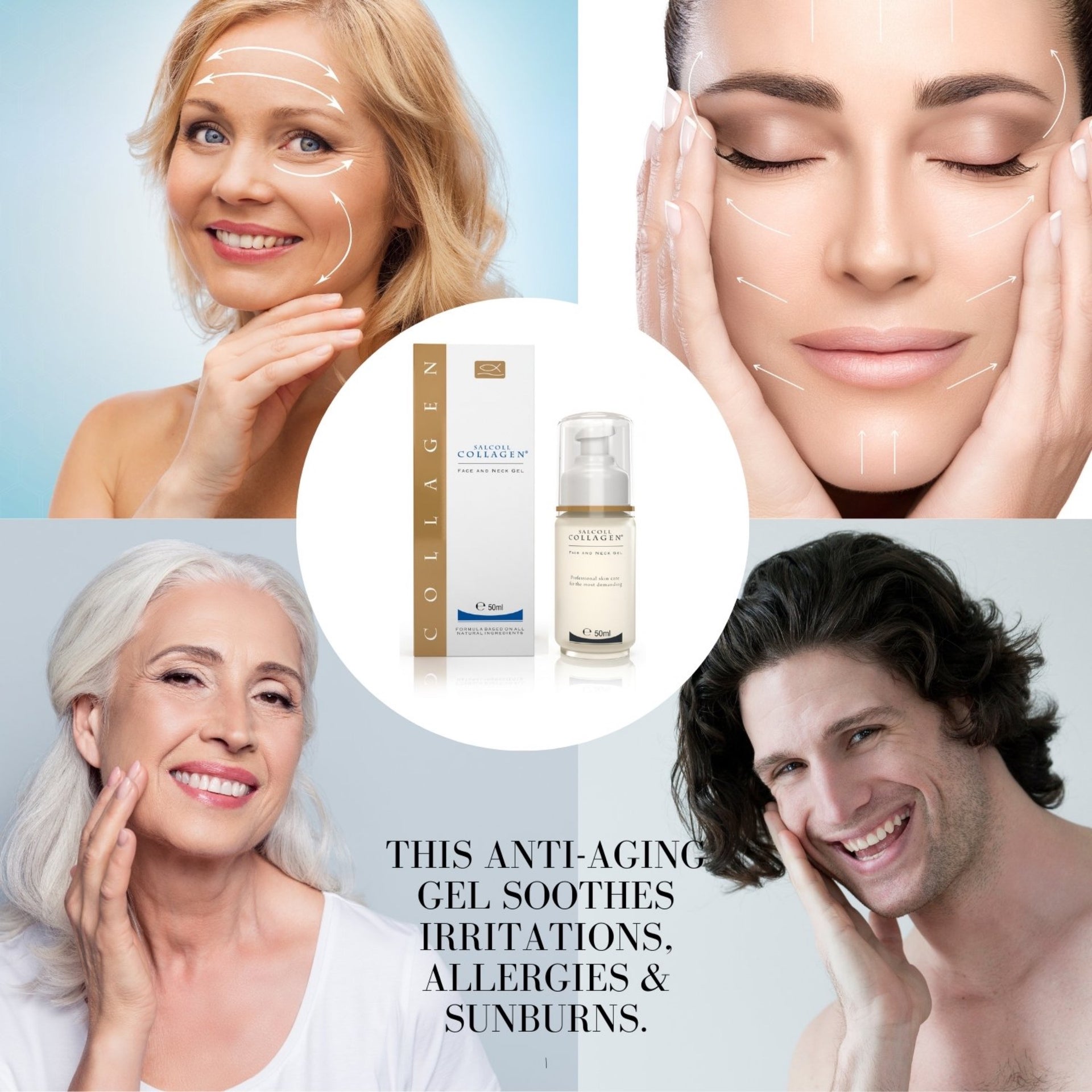 SALCOLL COLLAGEN Face & Neck Gel, Anti-Aging to Reduce Wrinkles, Lines ...